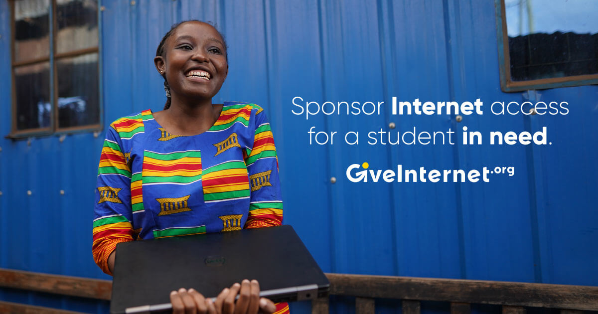 Give internet access to a student in need.